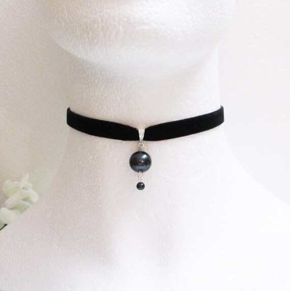 Choker Black Choker Pearl Choker Velvet Choker By Eorostyle