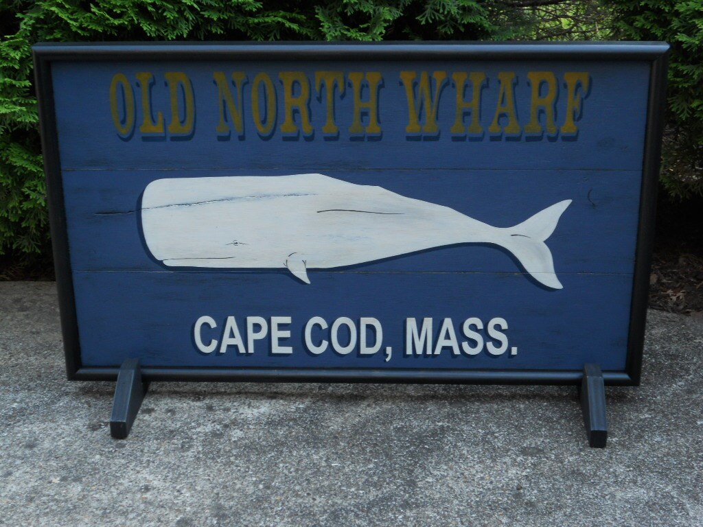 Old North Wharf Whale Sign Trade Sign Wood Whale Sign Folk