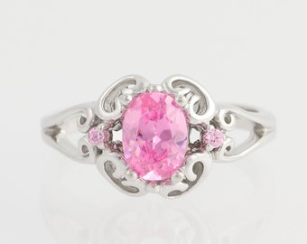 14k pink ice ring | Etsy