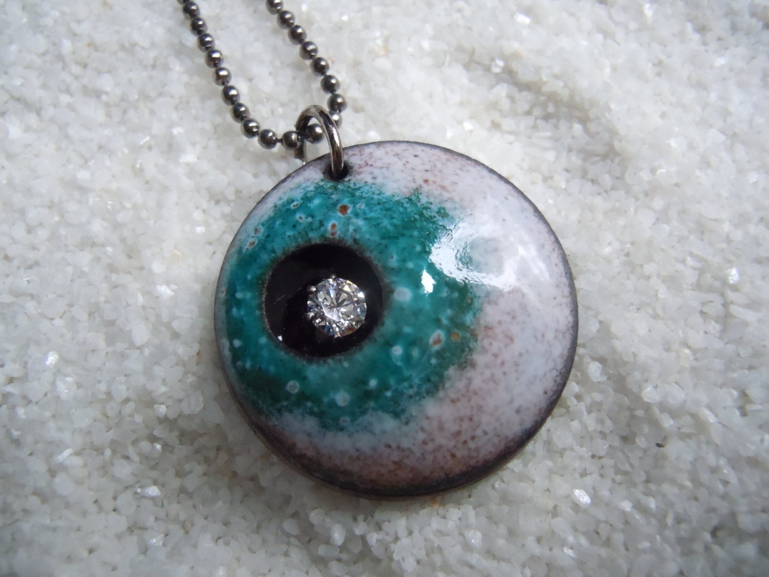 Enamel Jewelry Copper Enamel Enamel Necklace by SevenCenterStudios