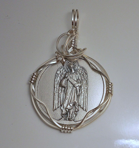 Archangel Saint Raphael Medal Pendant by maddyq on Etsy