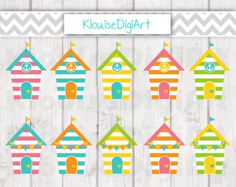 Beach house clipart | Etsy