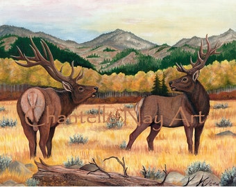 Elk painting | Etsy