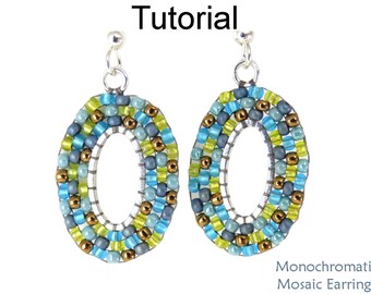 Circular Brick Stitch Earring Tutorial PDF Pattern INSTANT