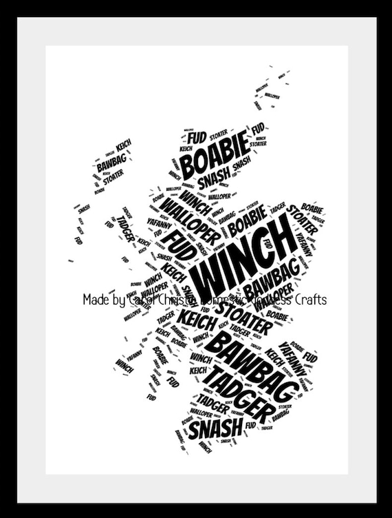 Rude Map Of Scotland Alternative Map of by DomesticGoddessCraft