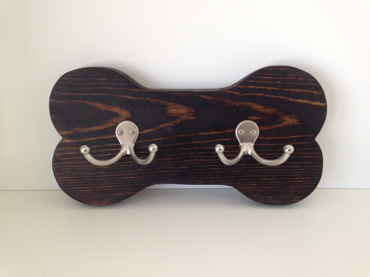 Wood dog bone leash holder duck egg blue distressed kennel