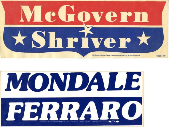 Four Vintage Political Bumper Stickers By Starstevestuff On Etsy