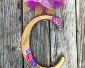 Items similar to Colorful personalized Wood initial Door Hanger on Etsy
