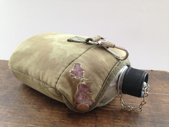 Vintage army flask Water Bottle Aluminum Military Flask Army