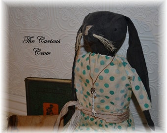 Items similar to Primitive Vintage Inspired Bunny Rabbit Doll on Etsy
