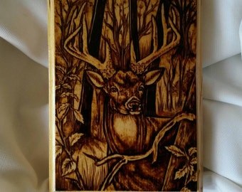 Deer wood burning | Etsy