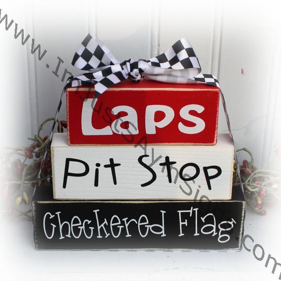 Laps Pit Stop Checkered Flag Race Fan Itty Bitty Stacking