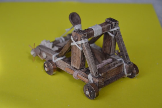 Handmade WORKING mini desktop catapult by HandmadeShips on Etsy