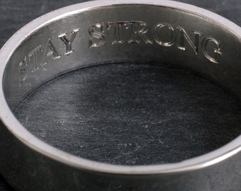 Inspirational Quote Ring Personalized Band Custom Sterling