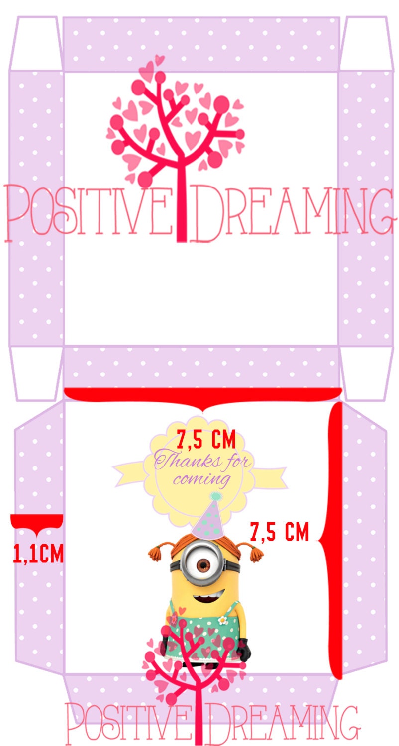 Minions Printable Box for Girls INSTANT DOWNLOAD