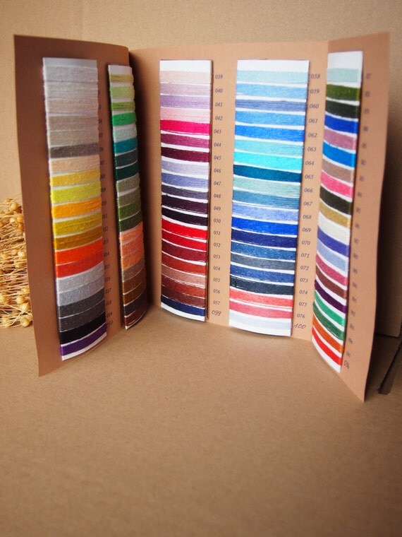 100 LINEN COLORS Yarn Color Card Linen Yarn Palette