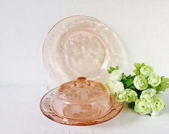 Pink glass dishes | Etsy