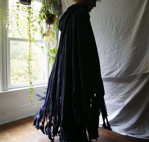 The Wicked Cape a Long Black Cape with Hood made to order