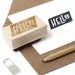 Hello Shape Hand Lettered Rubber Stamp