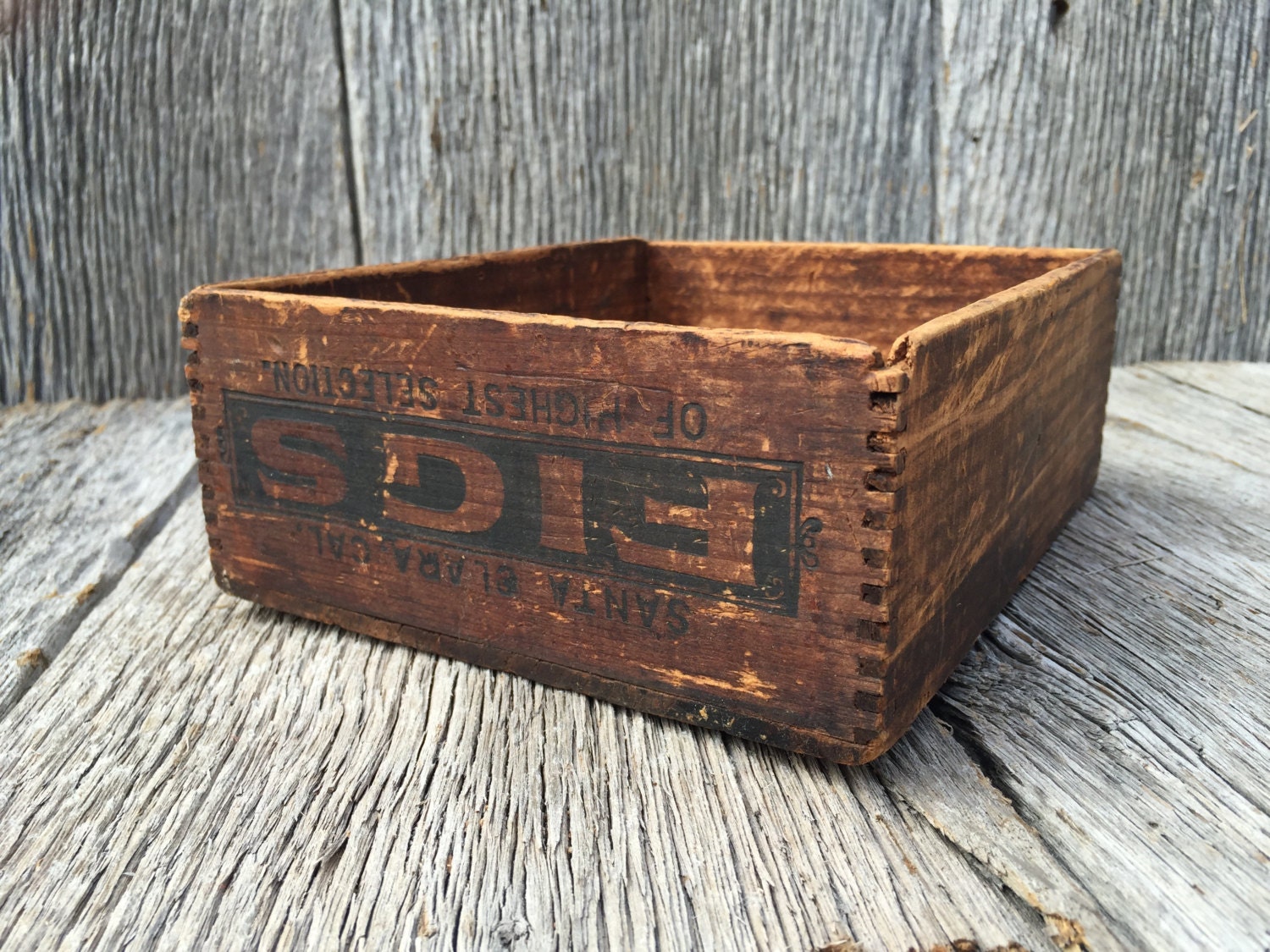 Antique Wooden Fruit Box – Vintage Rustic Crate Box – California Fig ...