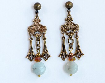 Art Nouveau Wedding Jewelry Earrings Boho by KarenTylerDesigns