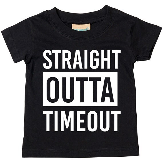 Straight Outta Timeout Tshirt Black Kids Toddler T Shirt