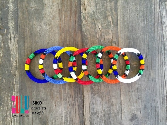 SPECIAL OFFER Buy 3 get 4 ISIKO Set of 3 Zulu Beaded