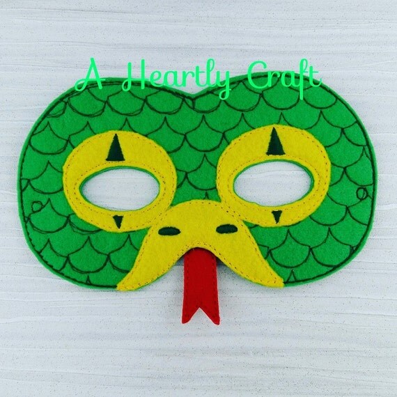 Snake Felt Mask Jungle Snake Mask Slithering Snake