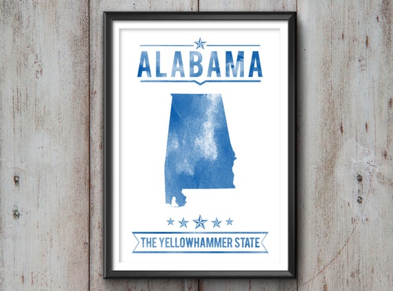 Alabama State Typography Print Typography by IdeateCreateStudio