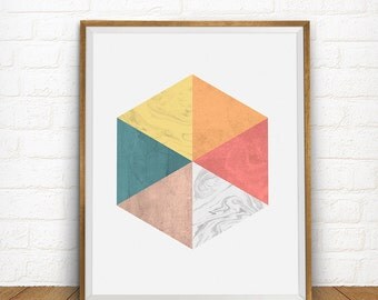 Hexagon artwork | Etsy