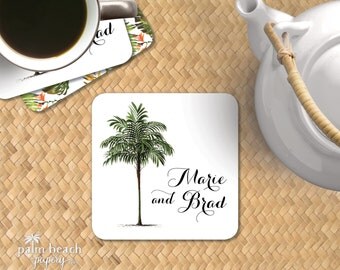 Palm tree coaster | Etsy