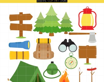Camping clip art | Etsy