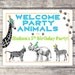 Party Animal Welcome Sign Zoo Party Decor Sign by SarahFinnDesign