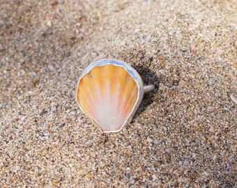 Items similar to Hawaiian Sunrise Shell Cluster Earrings Mermaid Beach ...