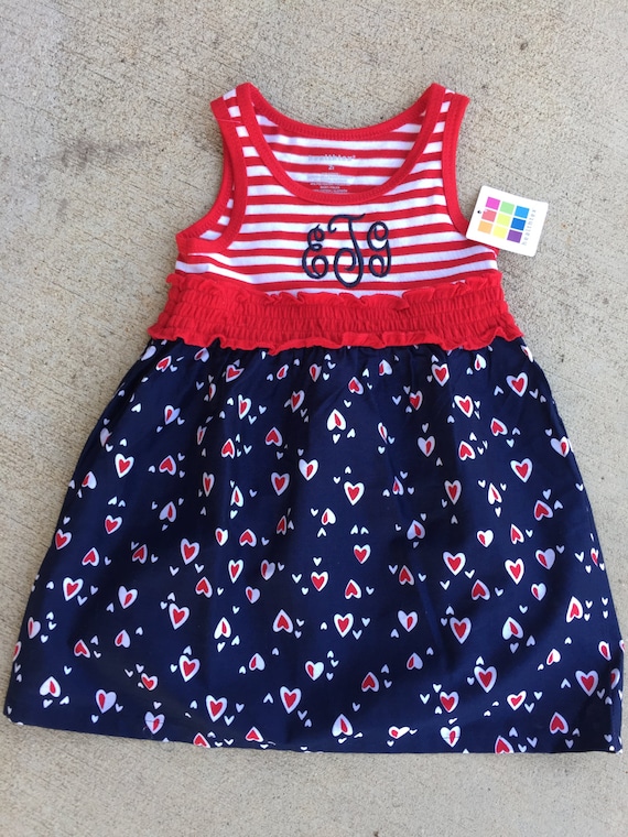 Items similar to Monogram Dress, Personalized Dress, Summer Dress, July ...