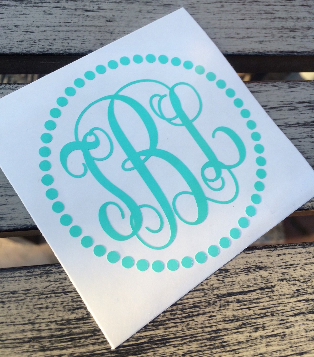 Monogram Decal Vinyl Decal Initials Monogram Sticker Car