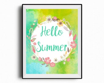 Hello summer sign | Etsy