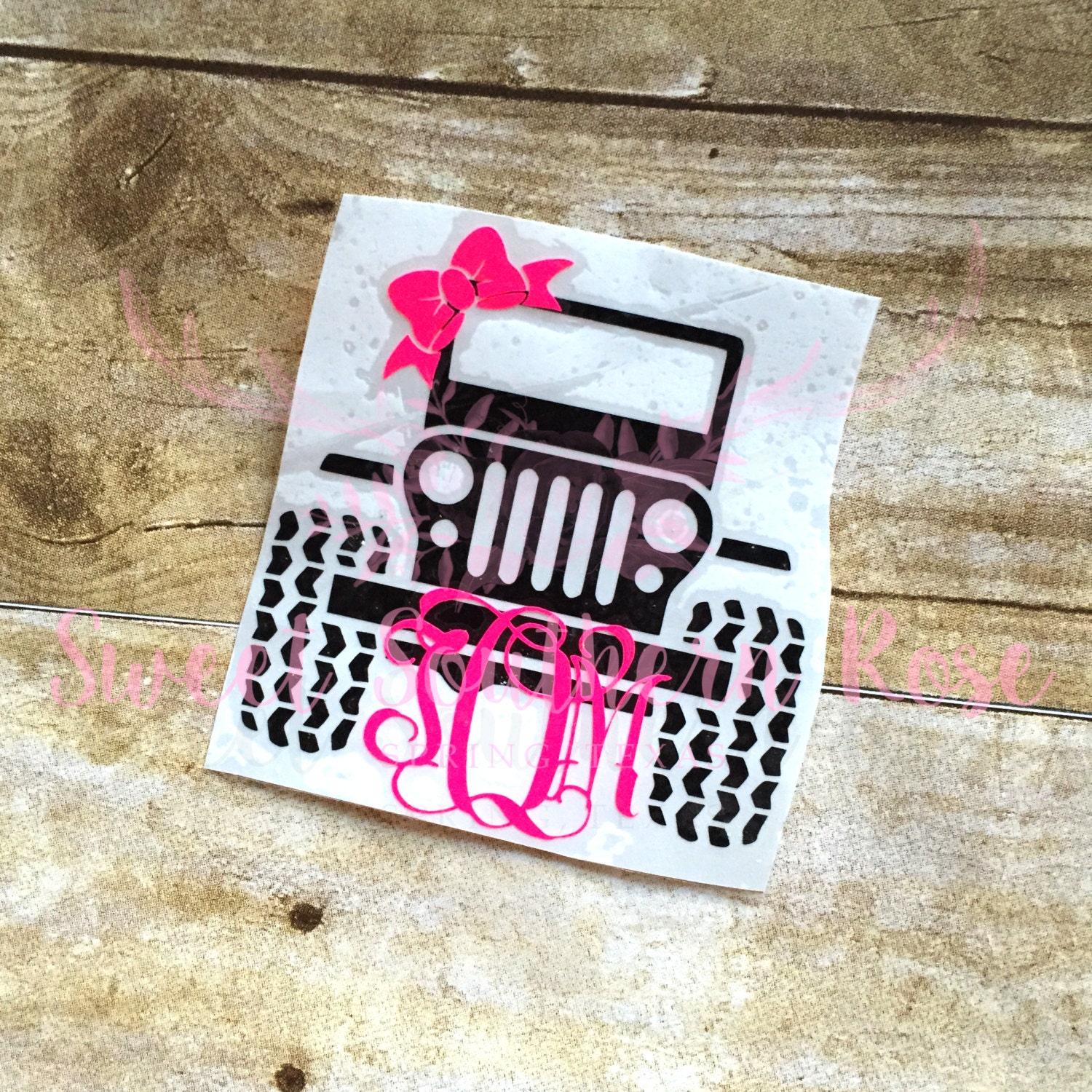 Jeep Girl Decal Jeep Monogram Decal by SweetSouthernRoseTX on Etsy