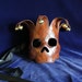 The Fool Hand Carved Leather Skull Mask with Vintage Brass