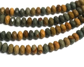 Mookaite Jasper beads gemstone rondelle 6mm x 10mm full bead