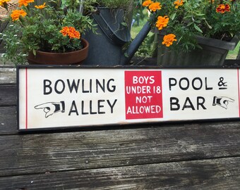 Bowling alley sign | Etsy