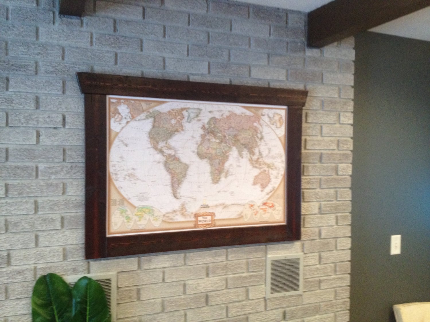 Framed Push Pin Map-Large World Map-45 x 30 by WhereTheRobinSings