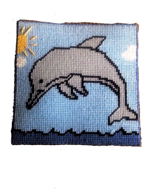 Dolphin Wall Hanging in Plastic Canvas