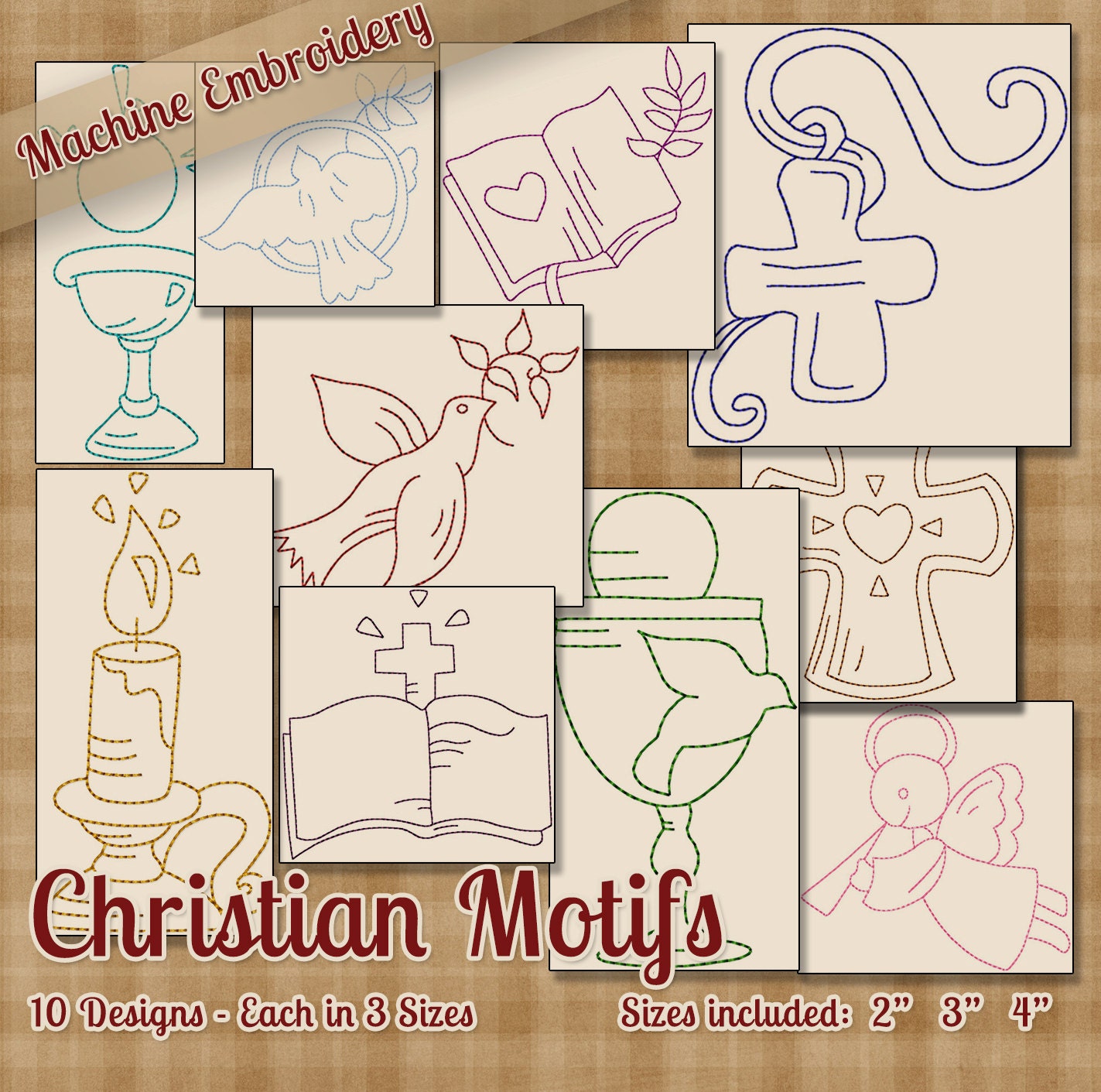 Redwork Christian Motifs 1 Machine Embroidery Patterns 10