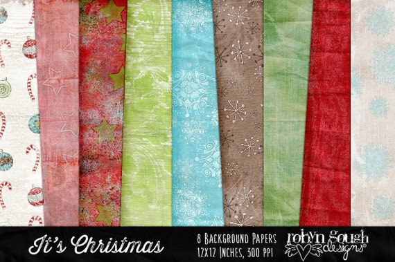 Christmas Digital Paper Pack Christmas by RobynGoughDesigns