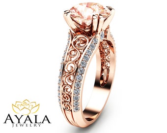 Ayala Jewelry Unique Engagement Ring Rose Gold by AyalaDiamonds