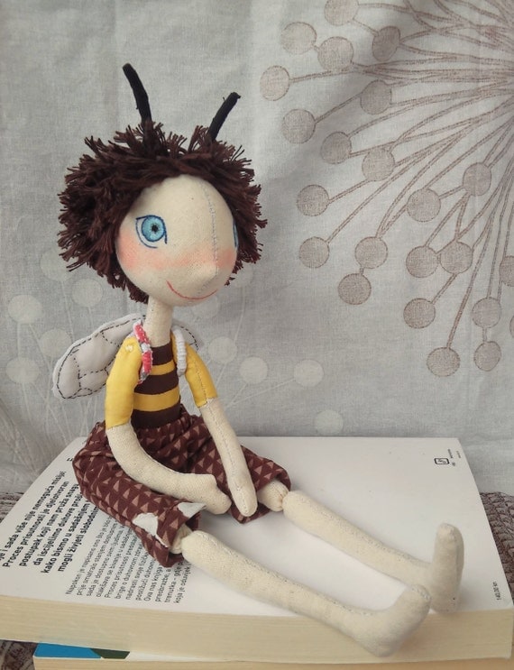 Handmade natural bee doll bumble bee doll bumble bee by FelThink