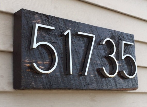 Mid Century Rustic Modern Address Sign