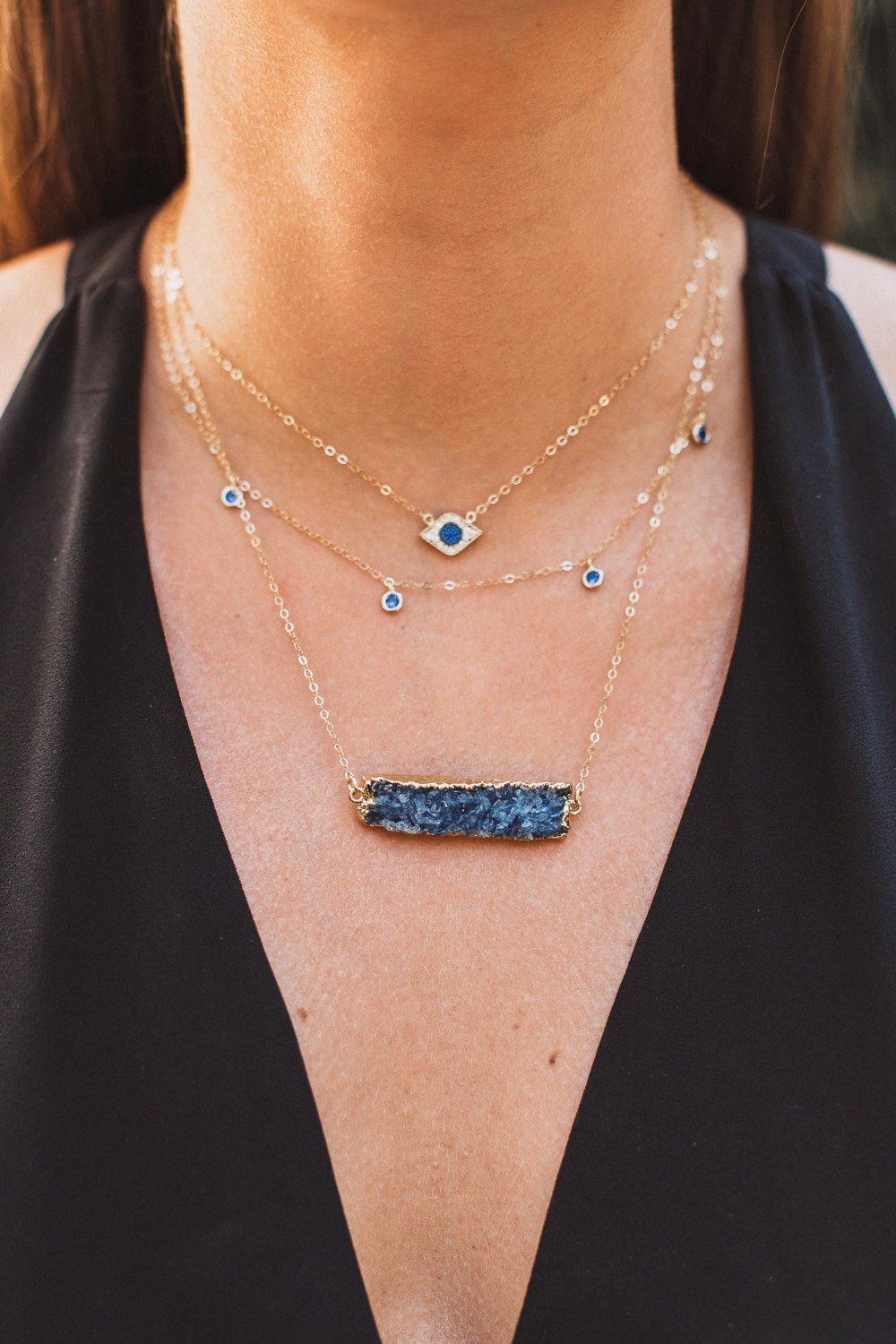 Tiny Evil Eye Necklace Evil Eye Necklace Protection