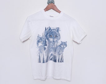 Vintage wolf shirt | Etsy